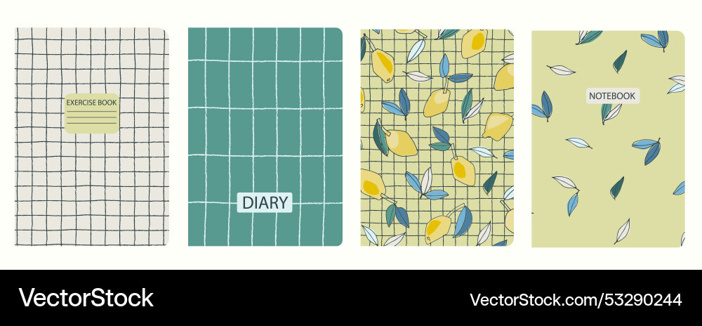 Cover page templates with hand drawn lemon Vector Image