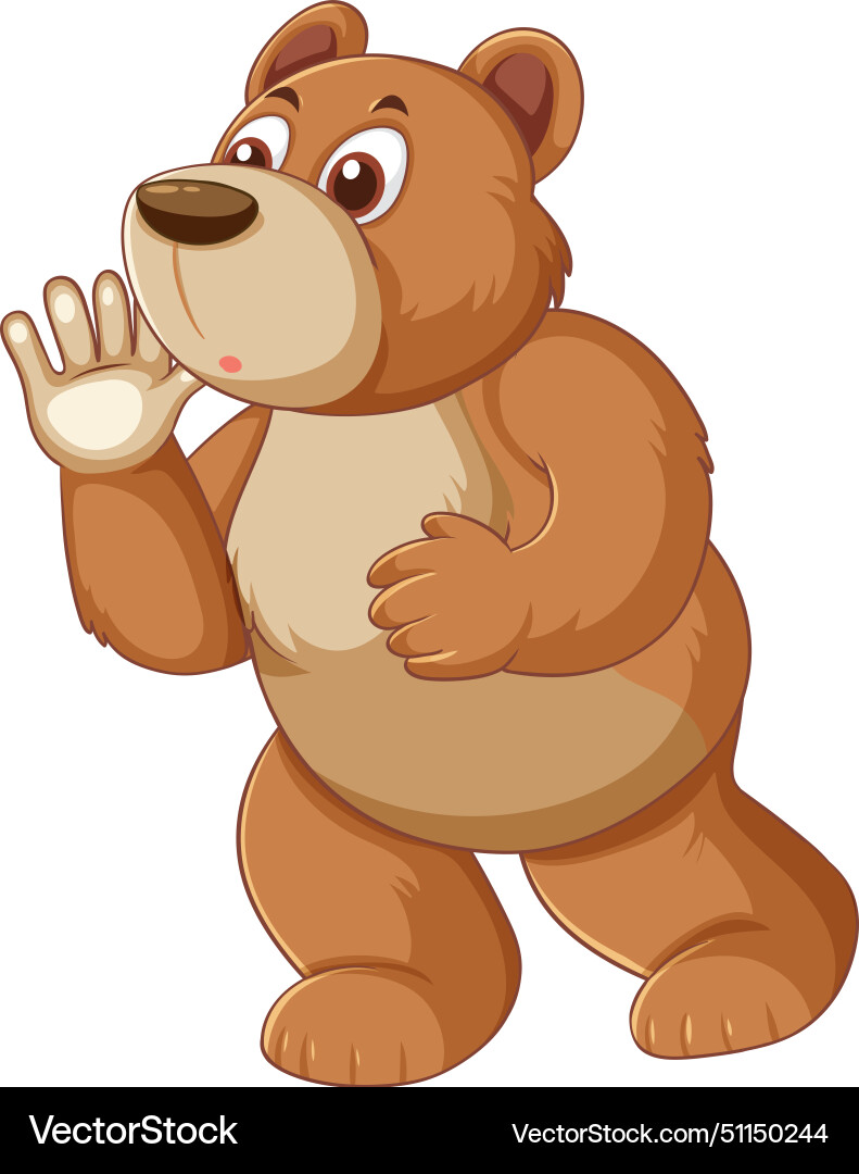 Cute bear character waving hello Royalty Free Vector Image