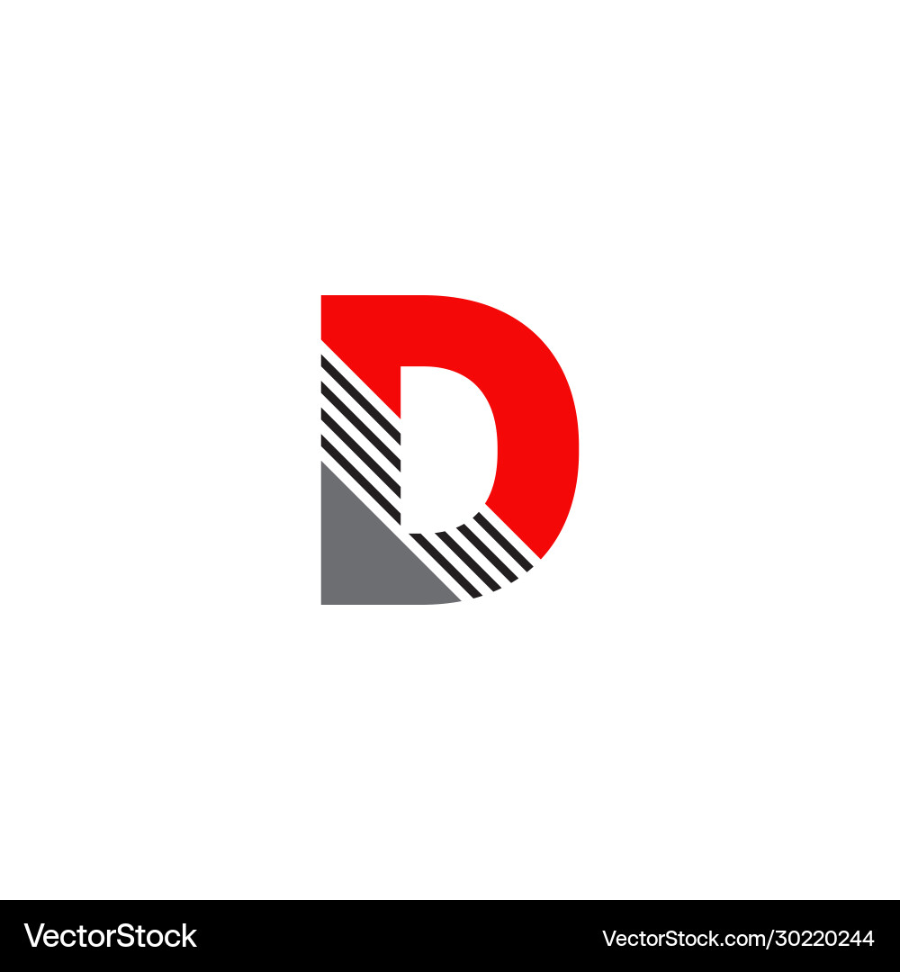 D letter initial logo design template Royalty Free Vector