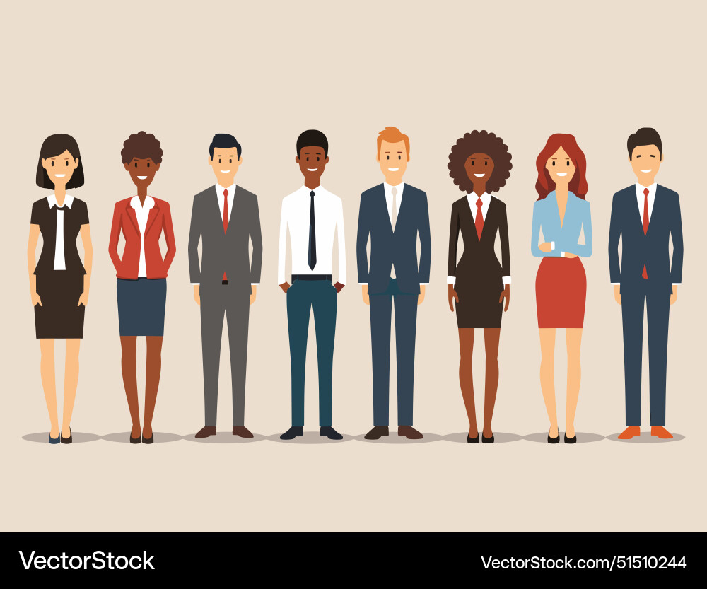 Diverse group professional people standing Vector Image