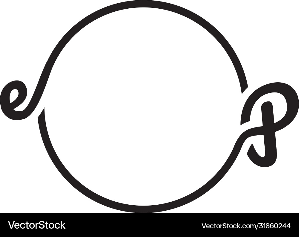 Elegant Script Circle Logo - EP Royalty Free Vector Image