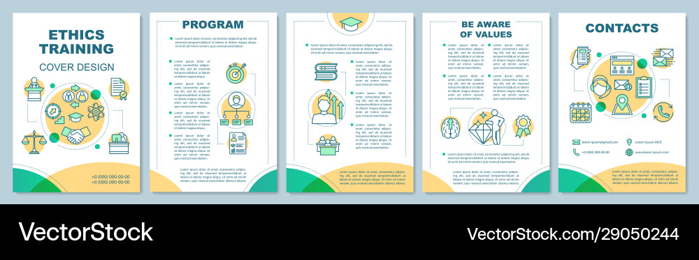 Ethics training brochure template layout Vector Image