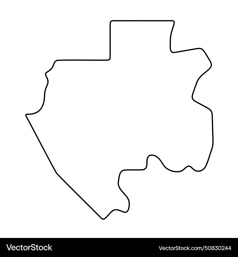 Gabon simplified outline map Royalty Free Vector Image