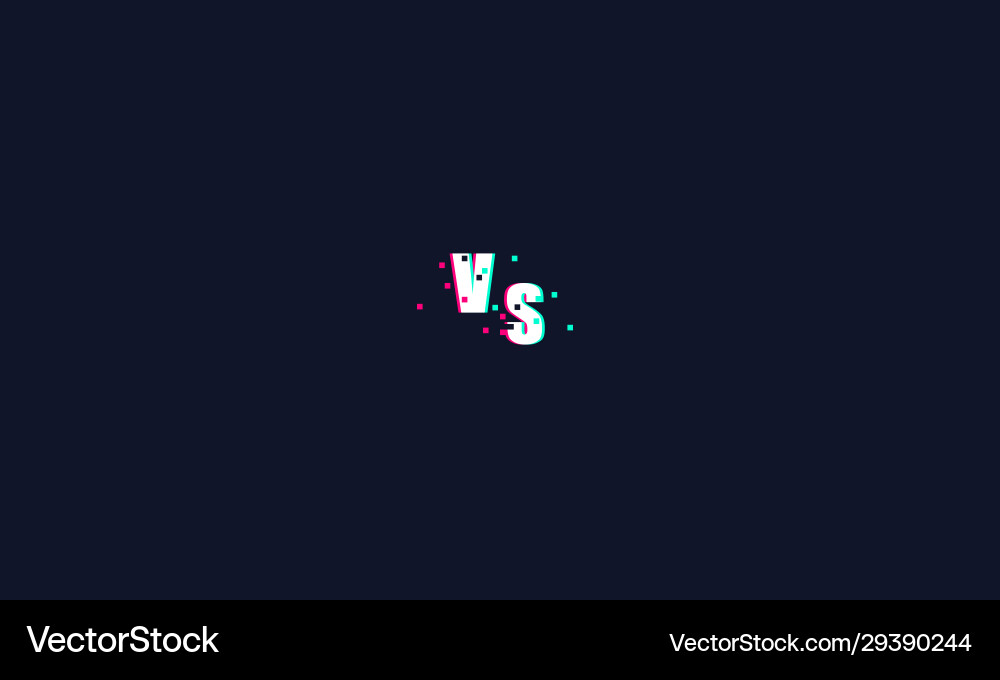 Game with broken pixel effect on vs fight Vector Image
