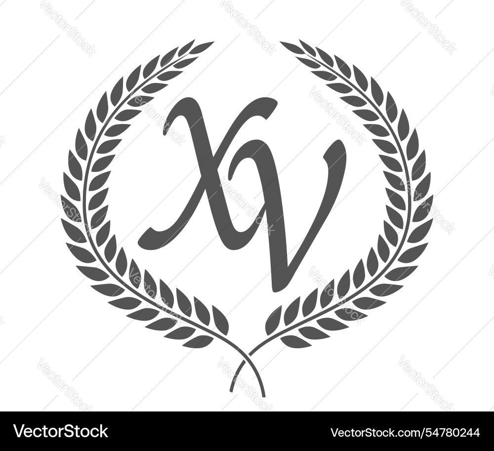 Initial letter x and v xv monogram logo design Vector Image