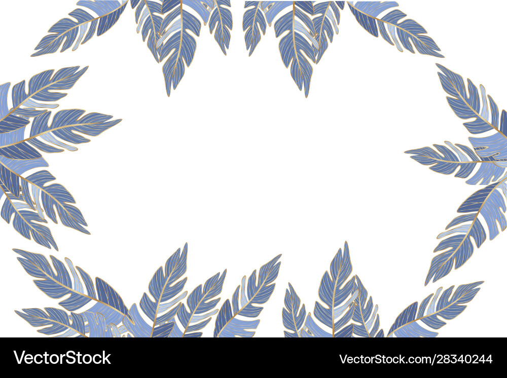 Isolated tropical blue leaves design Royalty Free Vector
