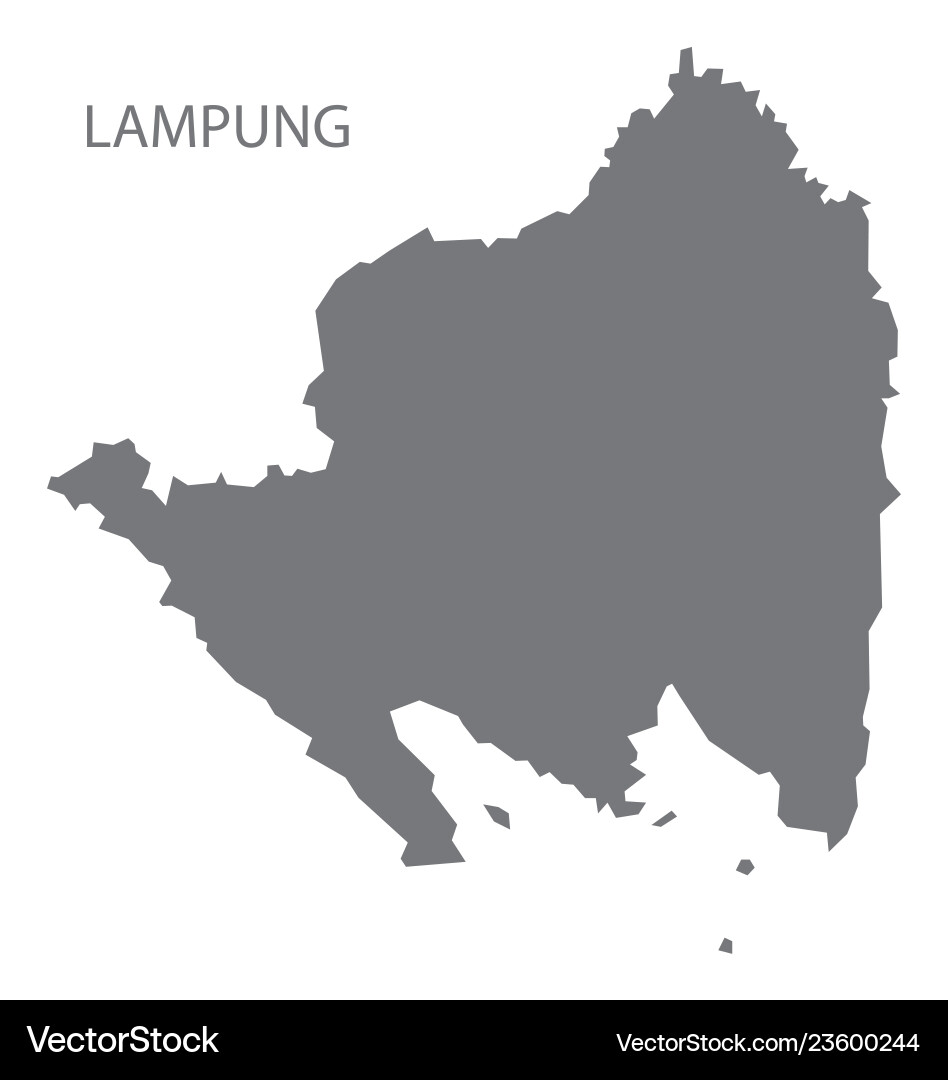 Lampung indonesia map grey Royalty Free Vector Image