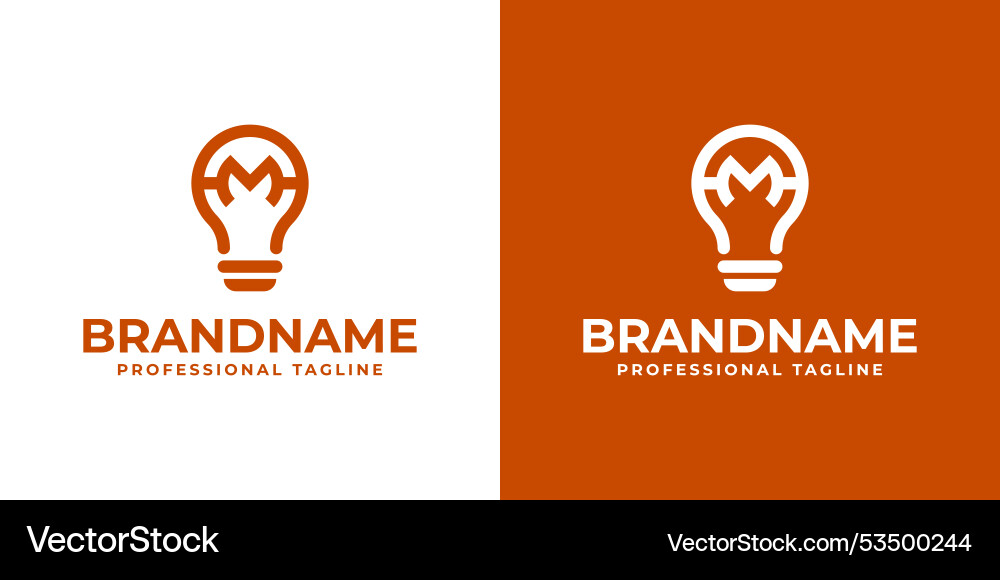Letters am bulb logo suitable for smart home Vector Image