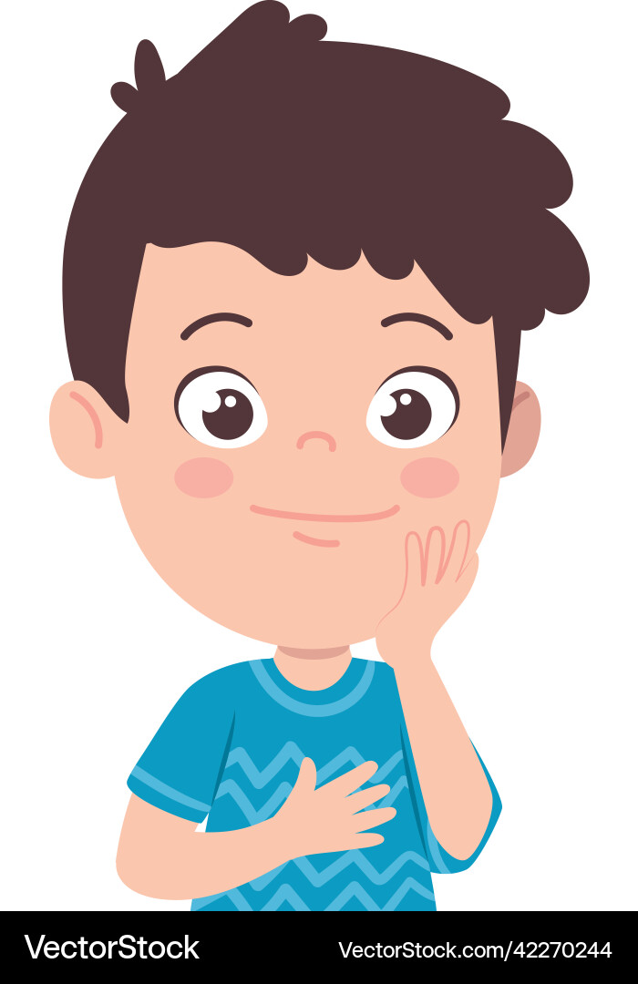 Little boy smiling Royalty Free Vector Image - VectorStock