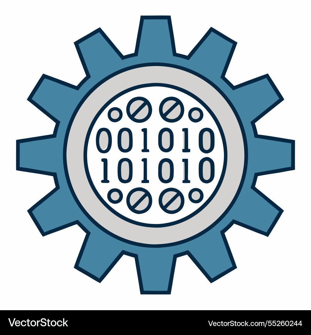 Machine learning gear icon for ai technology Vector Image