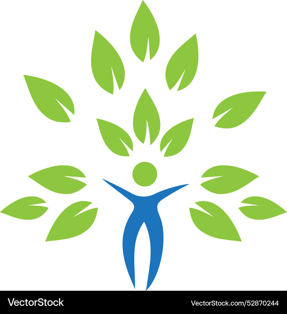 Man tree logo design Royalty Free Vector Image