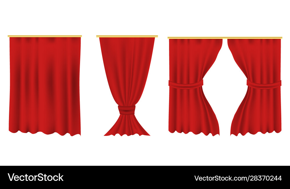 Red curtainsluxury scarlet Royalty Free Vector Image