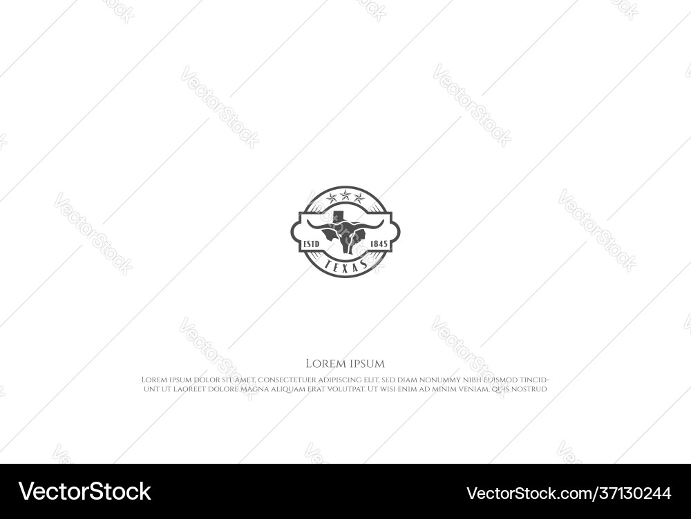 Texas Longhorn Badge Logo Royalty Free Vector Image