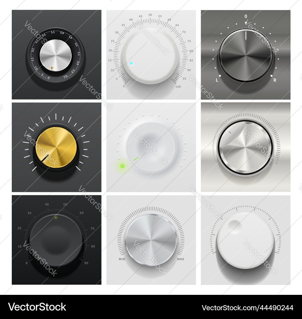 Volume dial knob music control regulator Vector Image