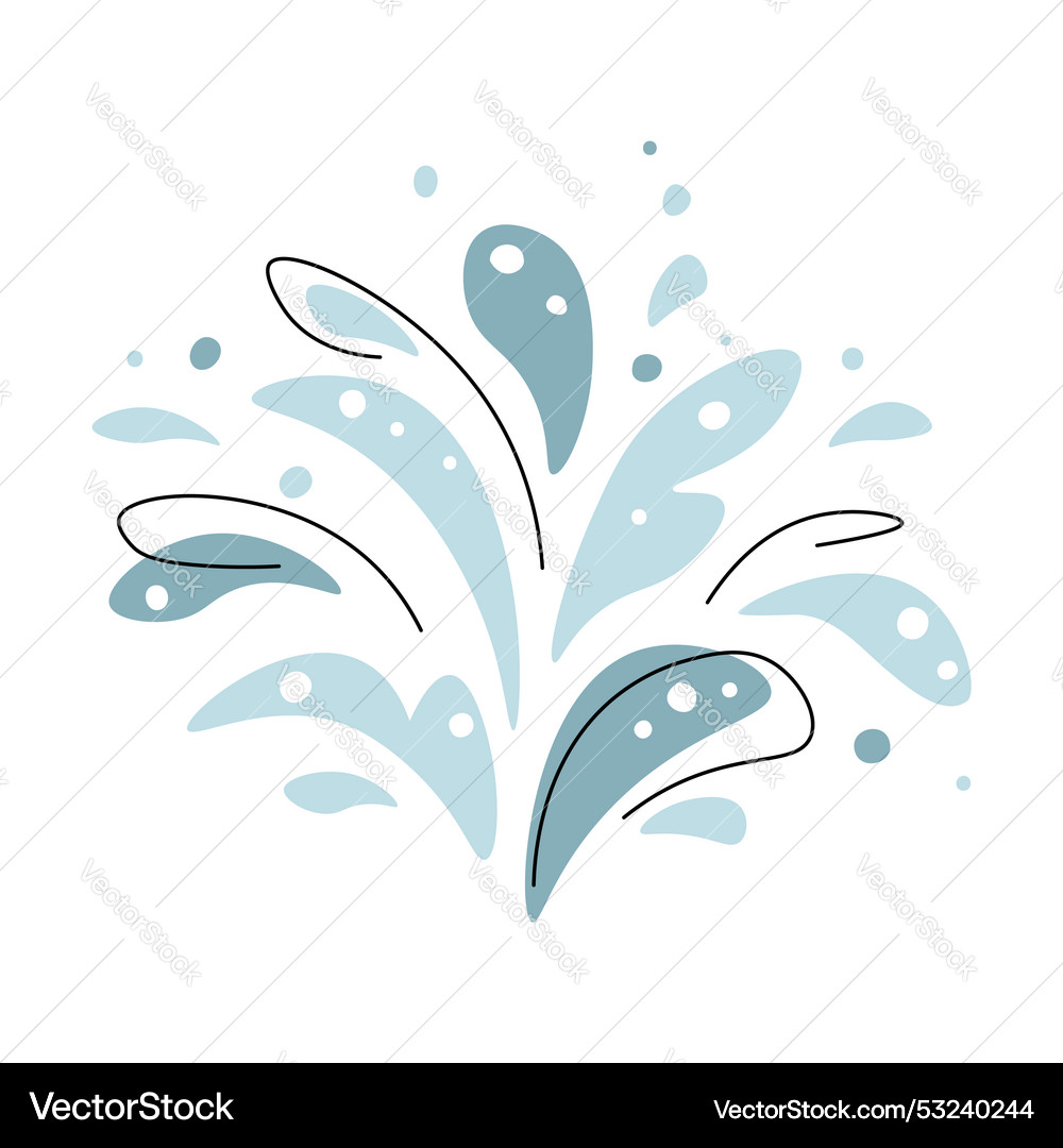 Water splash on isolated background water icon in Vector Image