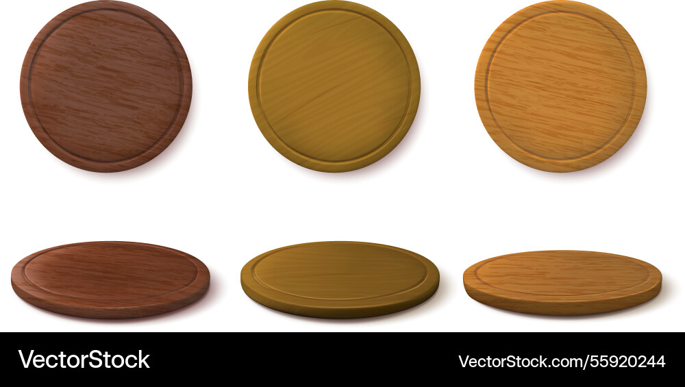 Wooden pizza boards round chopping board Vector Image