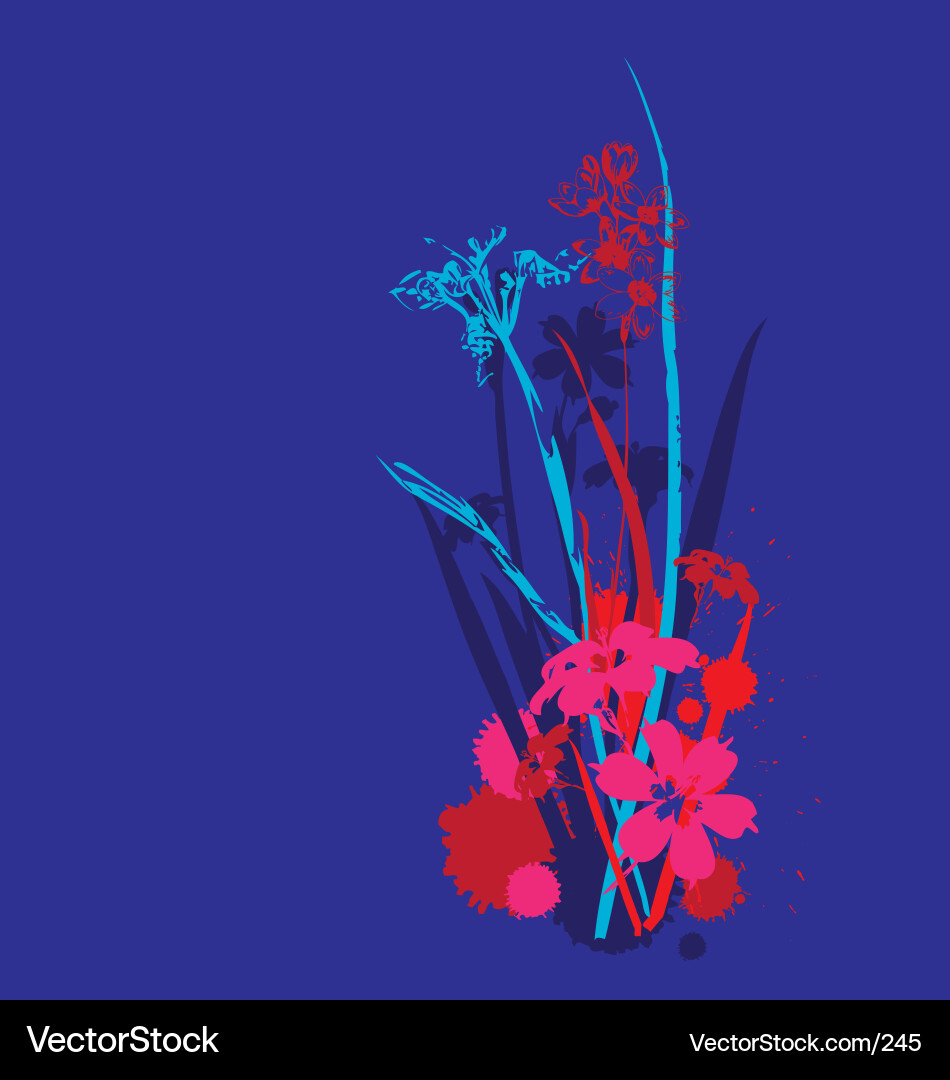 Abstract Floral Ink Splash Royalty Free Vector Image