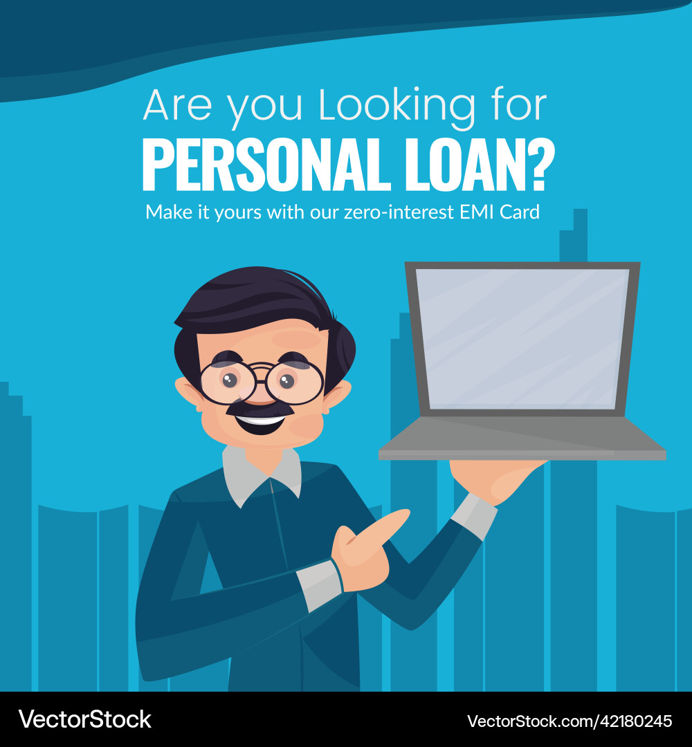 Banner design of personal loan Royalty Free Vector Image