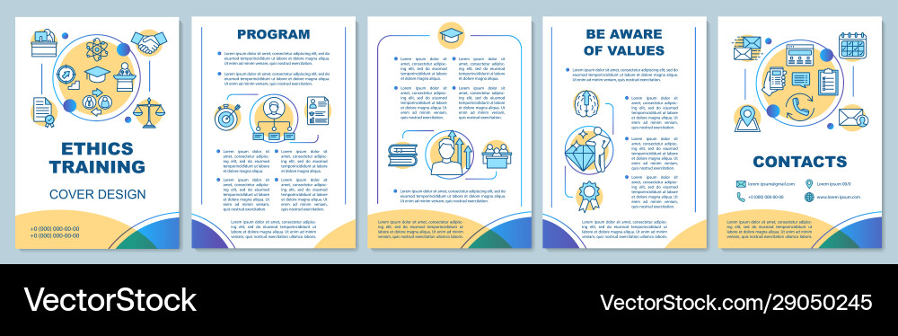 Business ethics courses brochure template layout Vector Image