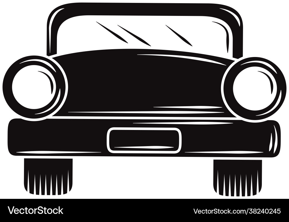 Classic car front view Royalty Free Vector Image