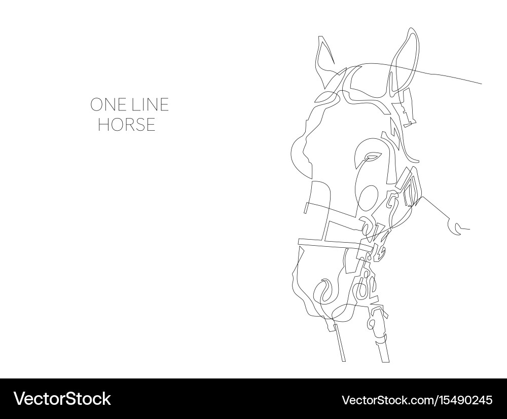 Continuous one line horse drawing Royalty Free Vector Image