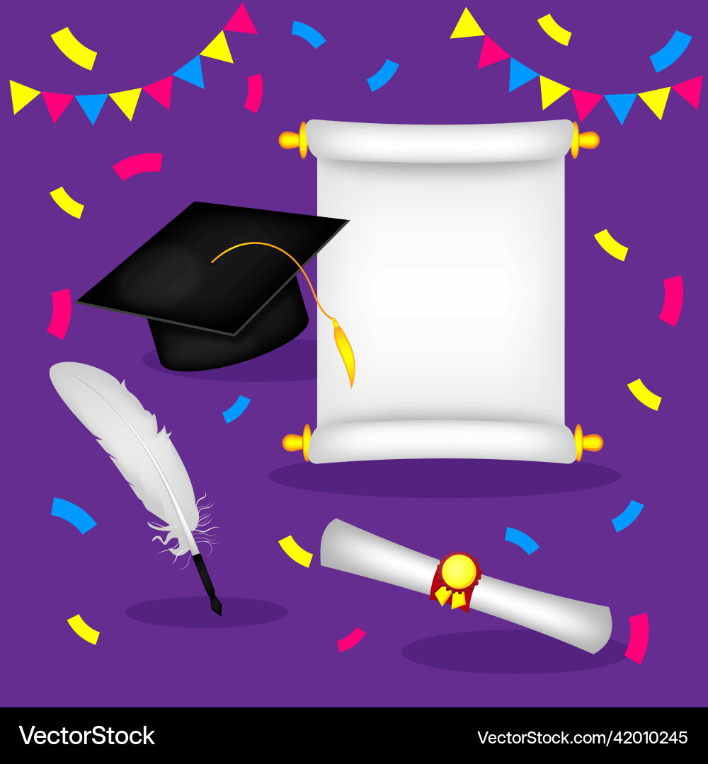 End of the academic year graduation Royalty Free Vector