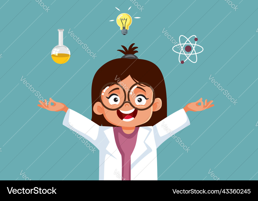 Happy Student Learning Science Royalty Free Vector Image