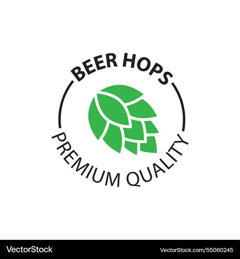 Hop Symbol Bier Kegel Pinienblatt Lizenzfreies Vektorbild