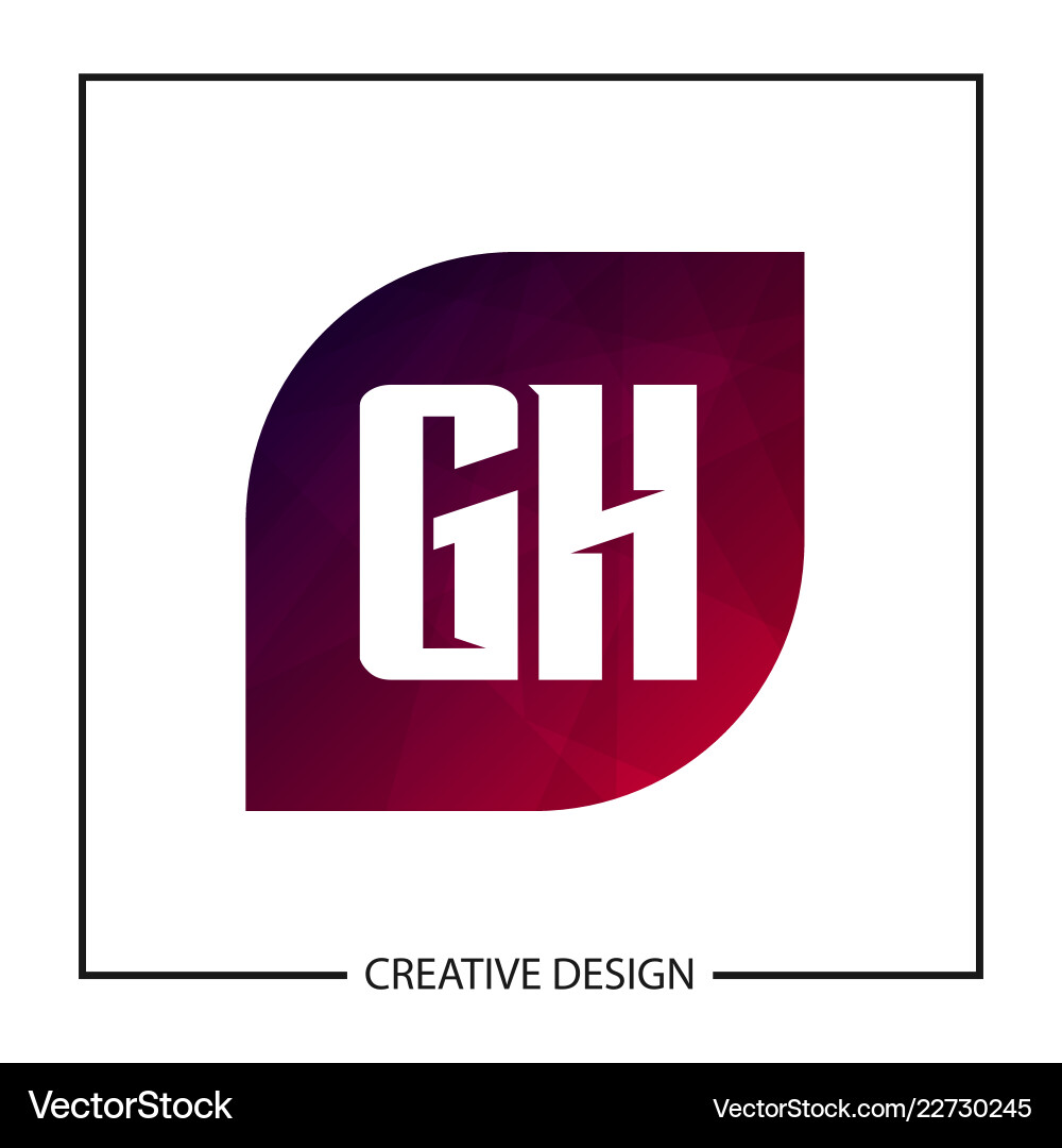 Initial letter gh logo template design Royalty Free Vector