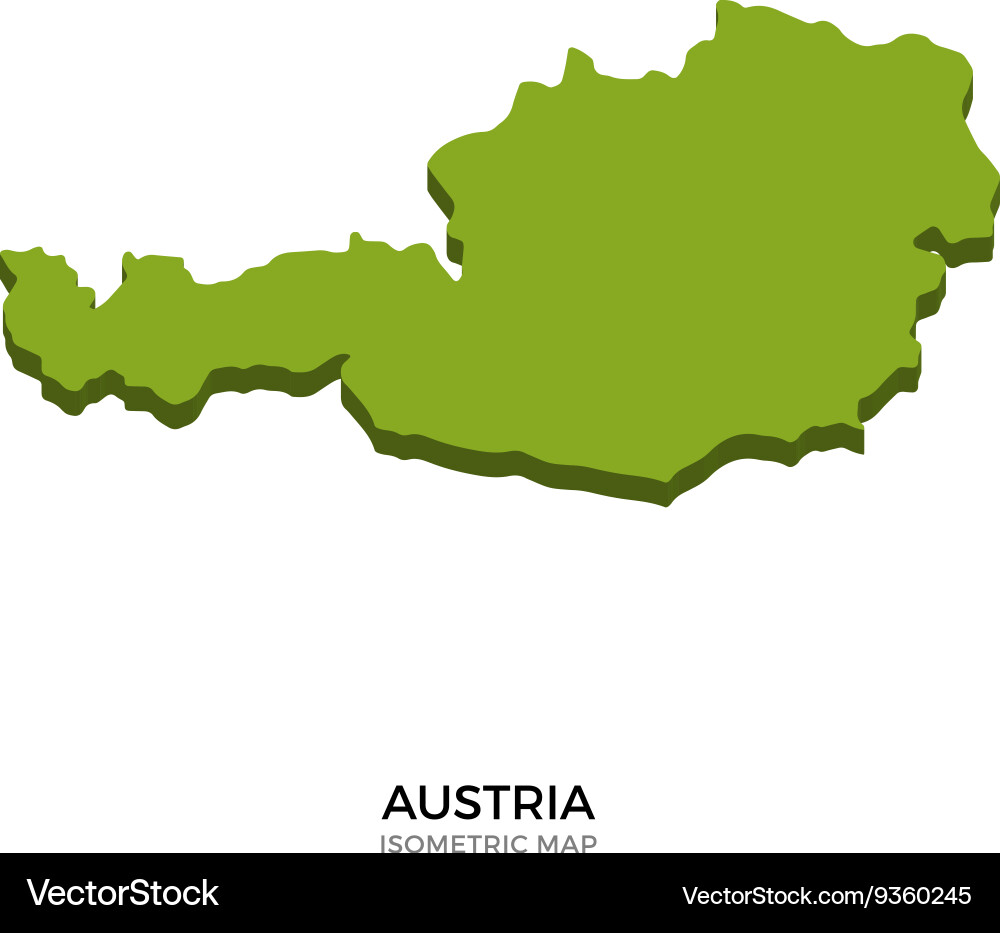 Isometric map of austria detailed Royalty Free Vector Image