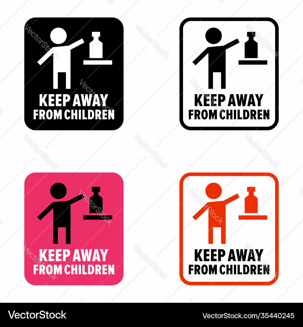 Keep away from children information sign Vector Image