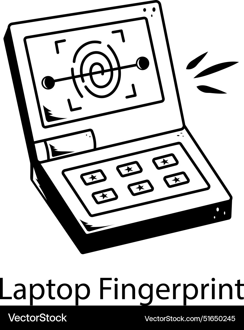 Laptop fingerprint Royalty Free Vector Image - VectorStock