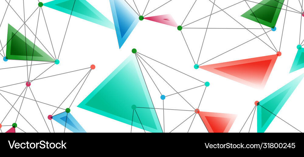 Line points connections triangular technology Vector Image