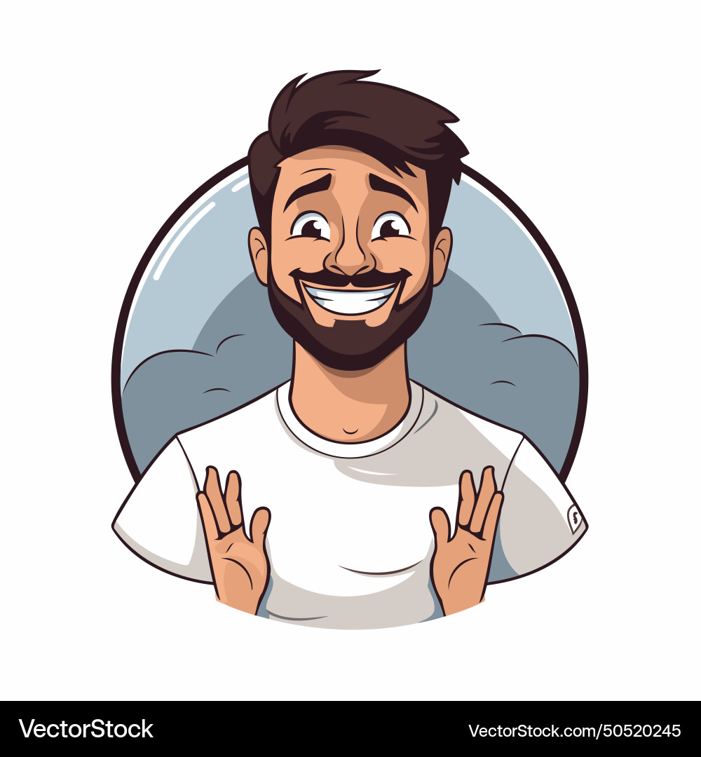 Man smiling cartoon pop art graphic design Vector Image