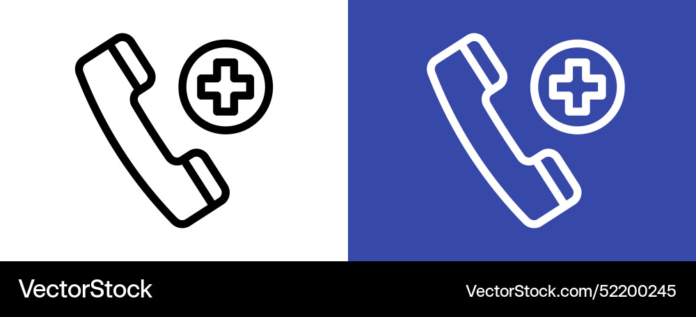Medical help icon logo sign set outline Royalty Free Vector