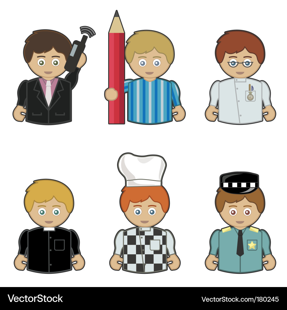 Men in jobs Royalty Free Vector Image - VectorStock