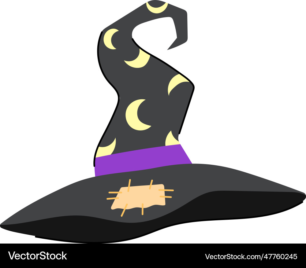 Object wizard hat cartoon Royalty Free Vector Image