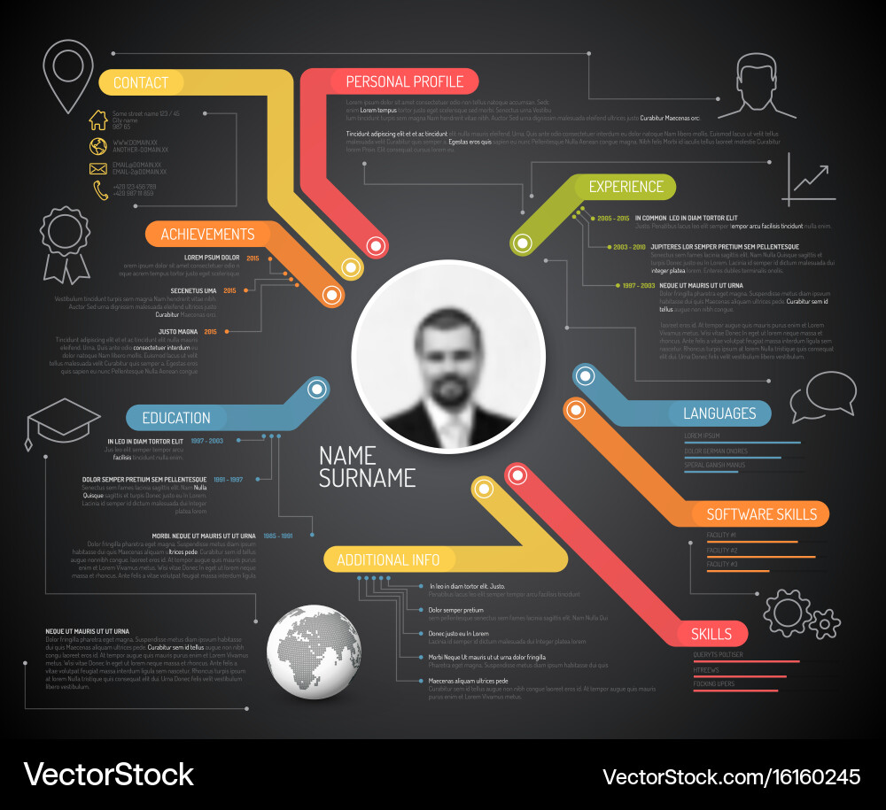 Original creative cv resume template Royalty Free Vector