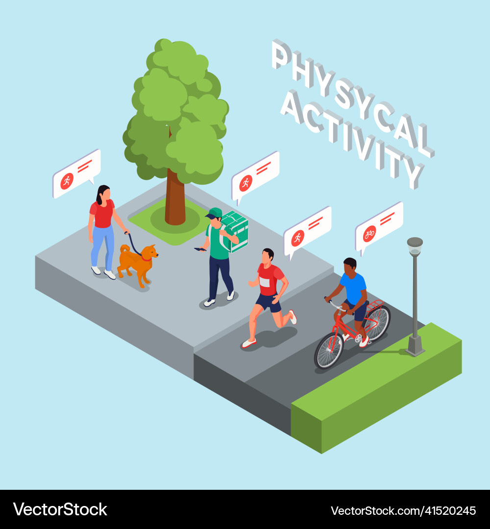 Physical activity isometric composition Royalty Free Vector