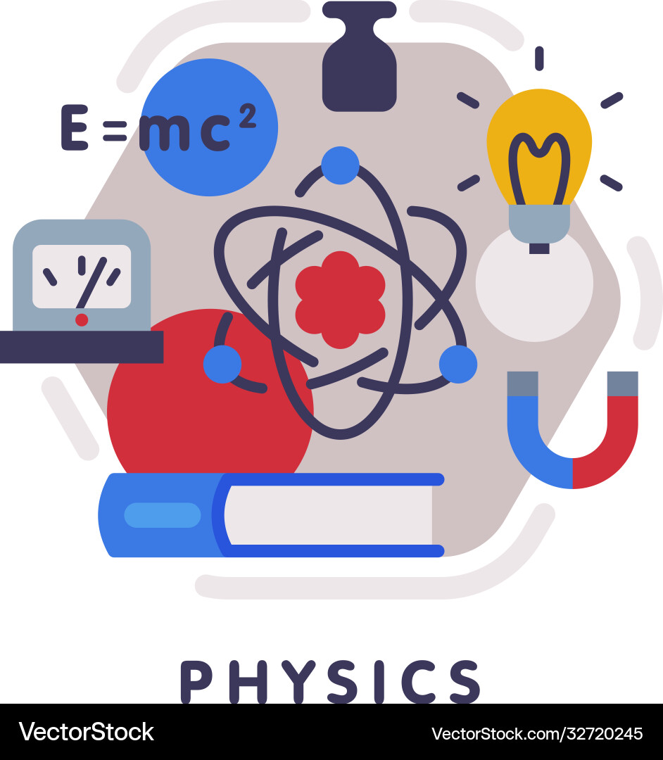 Physics school subject icon education and science Vector Image