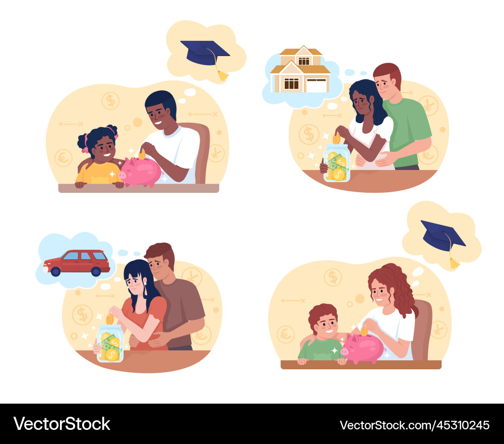 Savings for big purchase 2d isolated set Vector Image