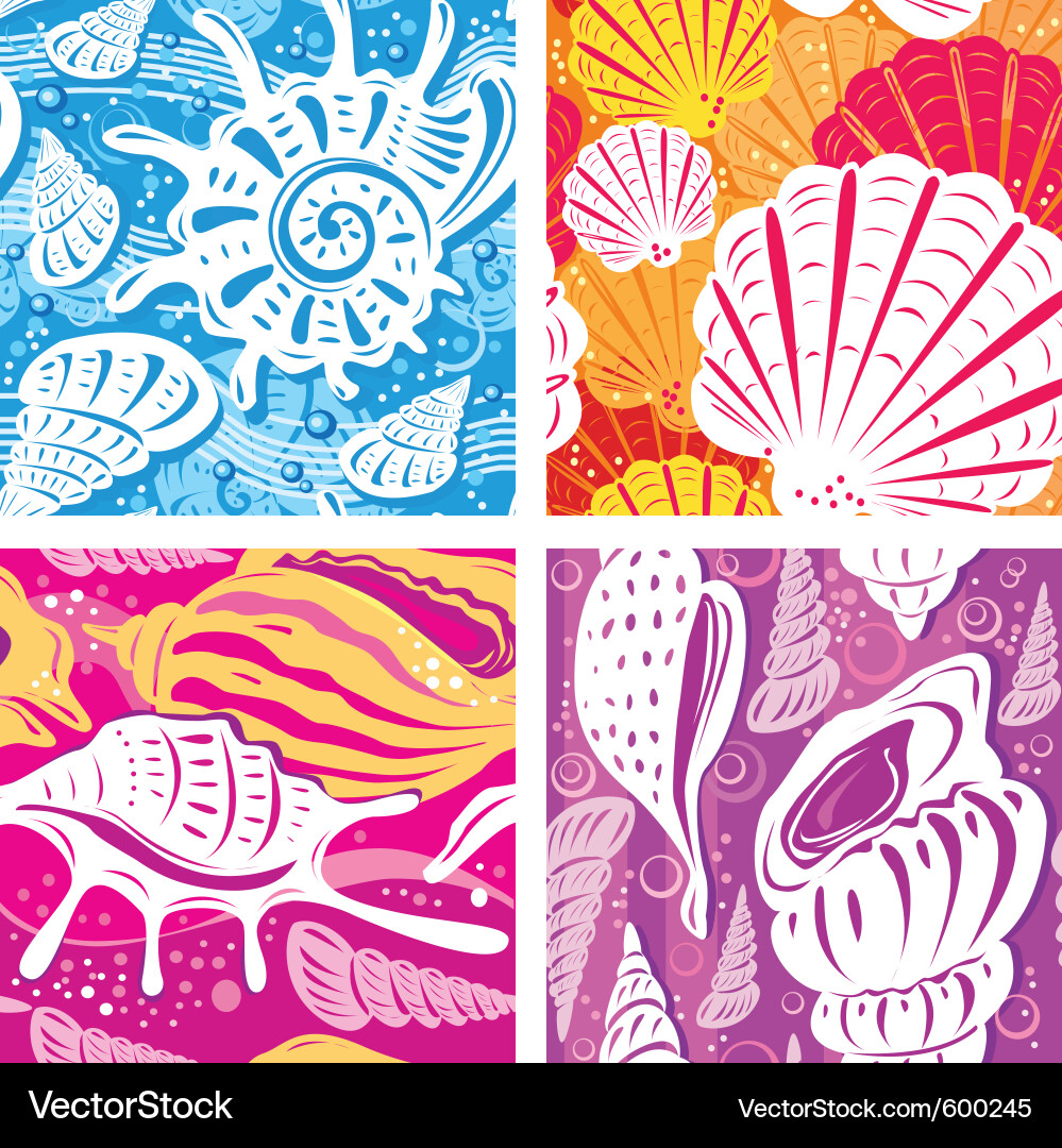 Seamless shell pattern Royalty Free Vector Image