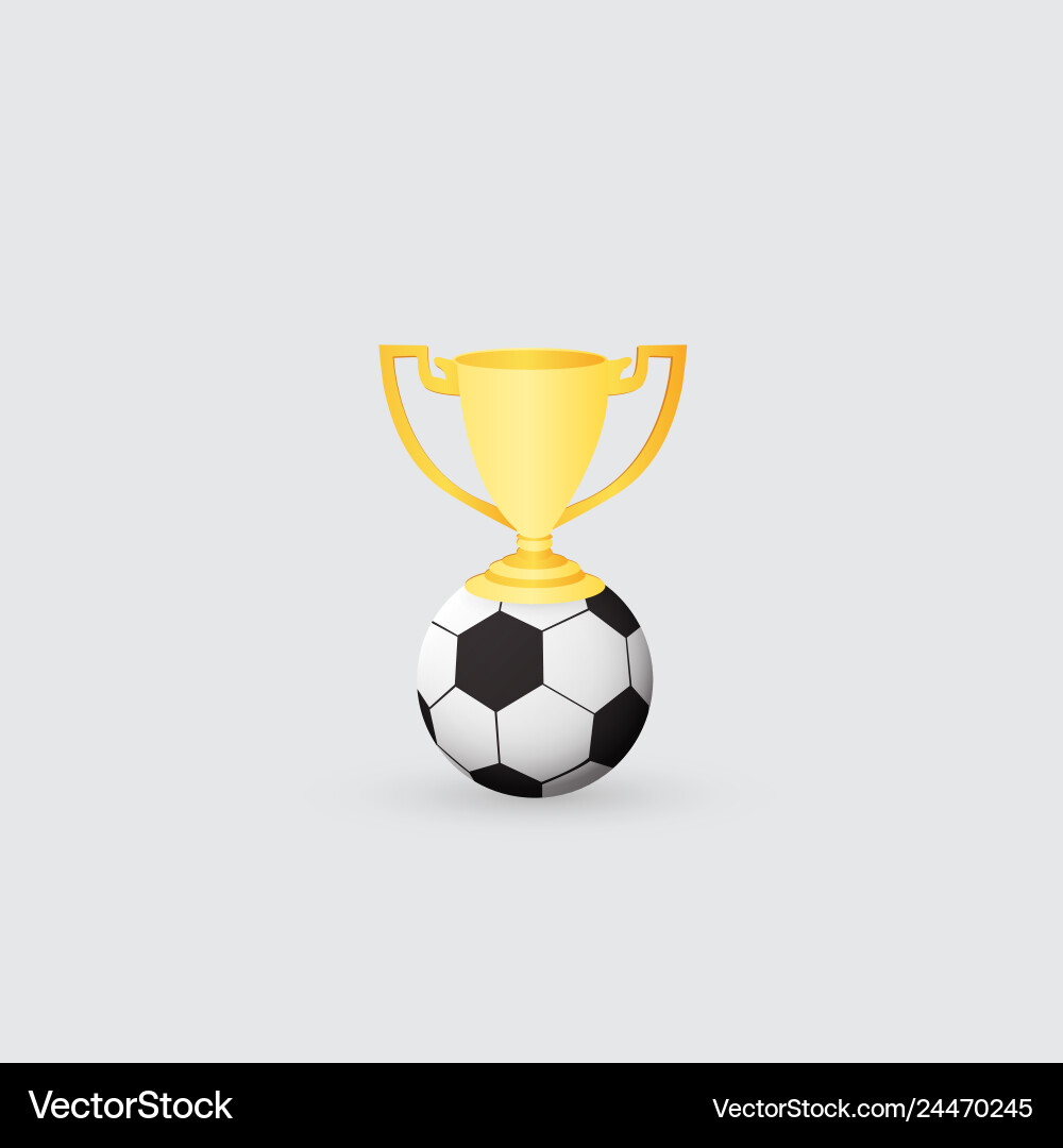 Soccer ball and cup winner Royalty Free Vector Image