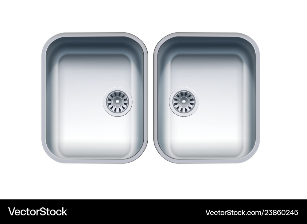Stainless steel sink Royalty Free Vector Image