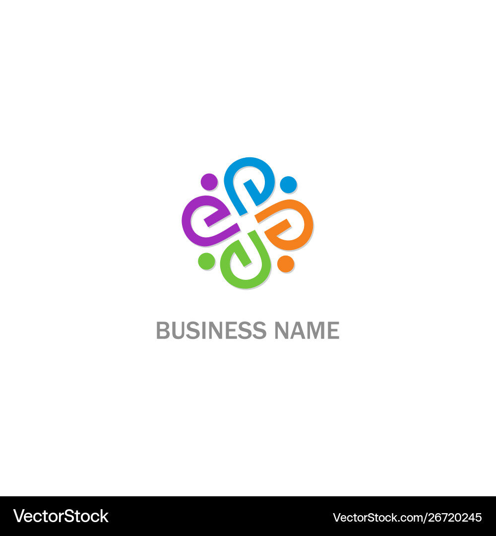 Teamwork Circle Group Logo Royalty Free Vector Image