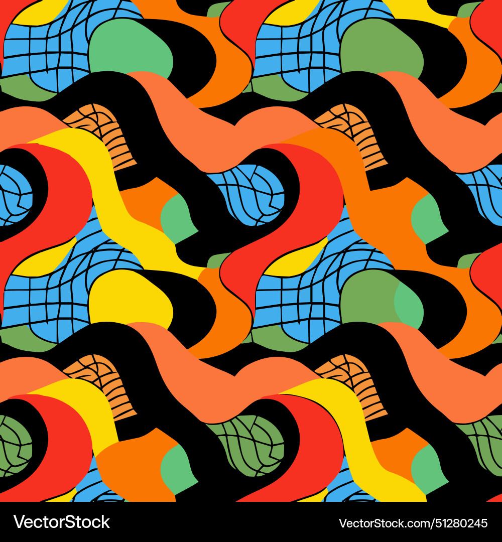 Wavy swirl trippy seamless pattern geometric Vector Image