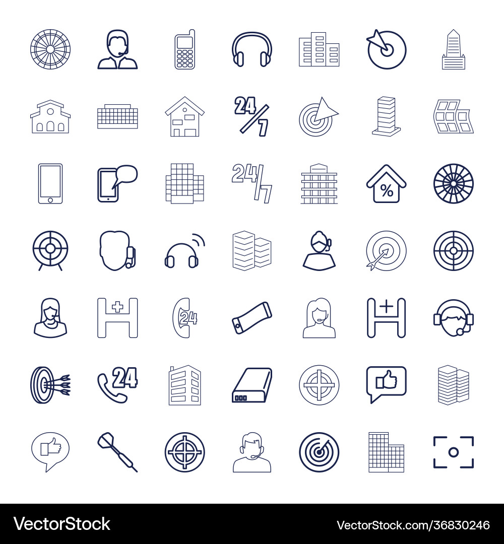 49 center icons Royalty Free Vector Image - VectorStock
