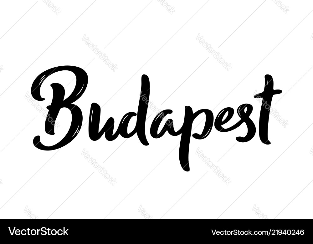 Budapest lettering handwritten Royalty Free Vector Image