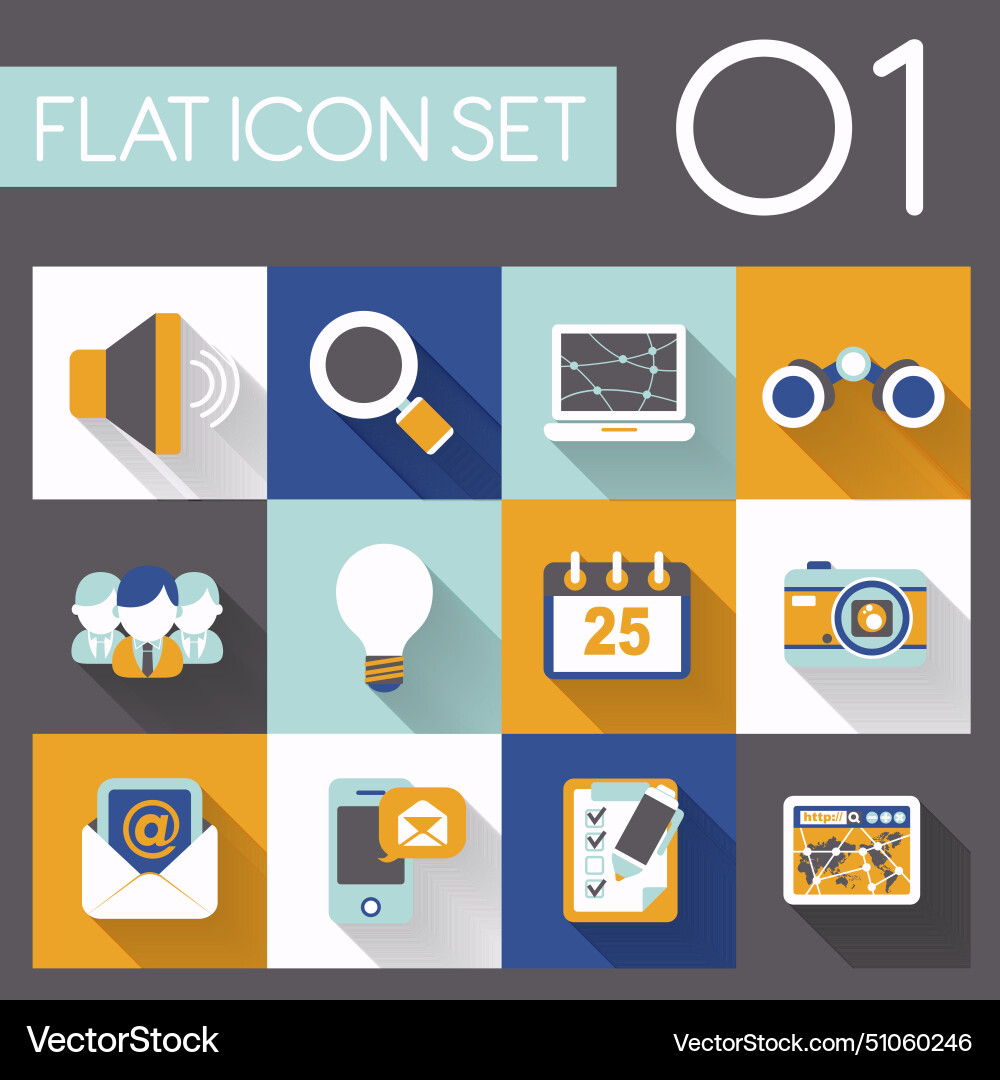 Communication and internet icon set Royalty Free Vector