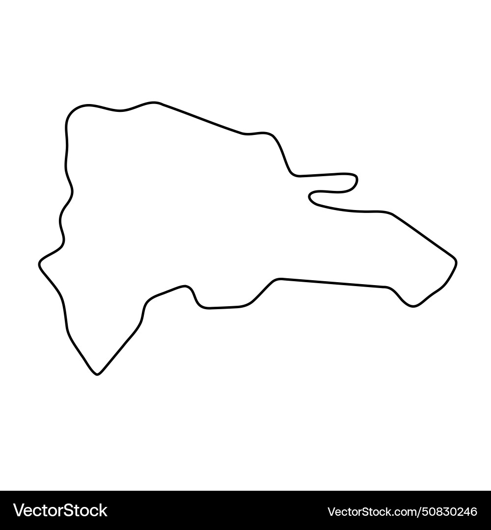 Dominican republic simplified outline map Vector Image